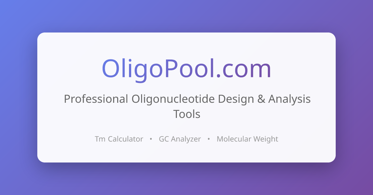 OligoPool — Free Oligo Pool Design, QC & Analysis Tools